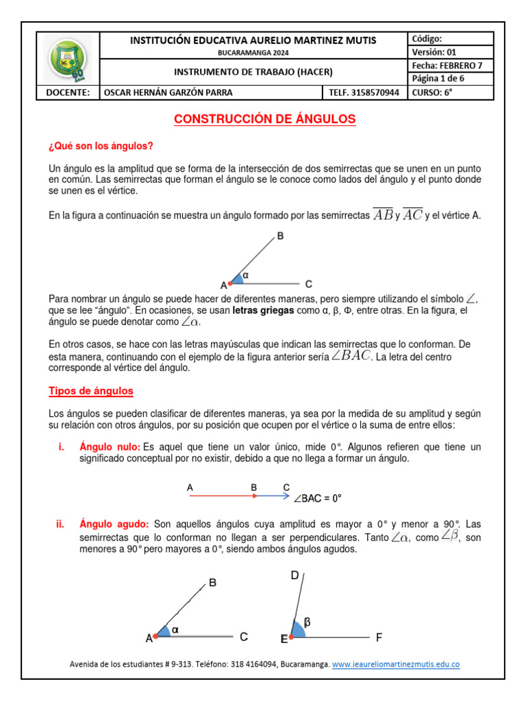Geometria Sarah | PDF | Ángulo | Matemática Elemental