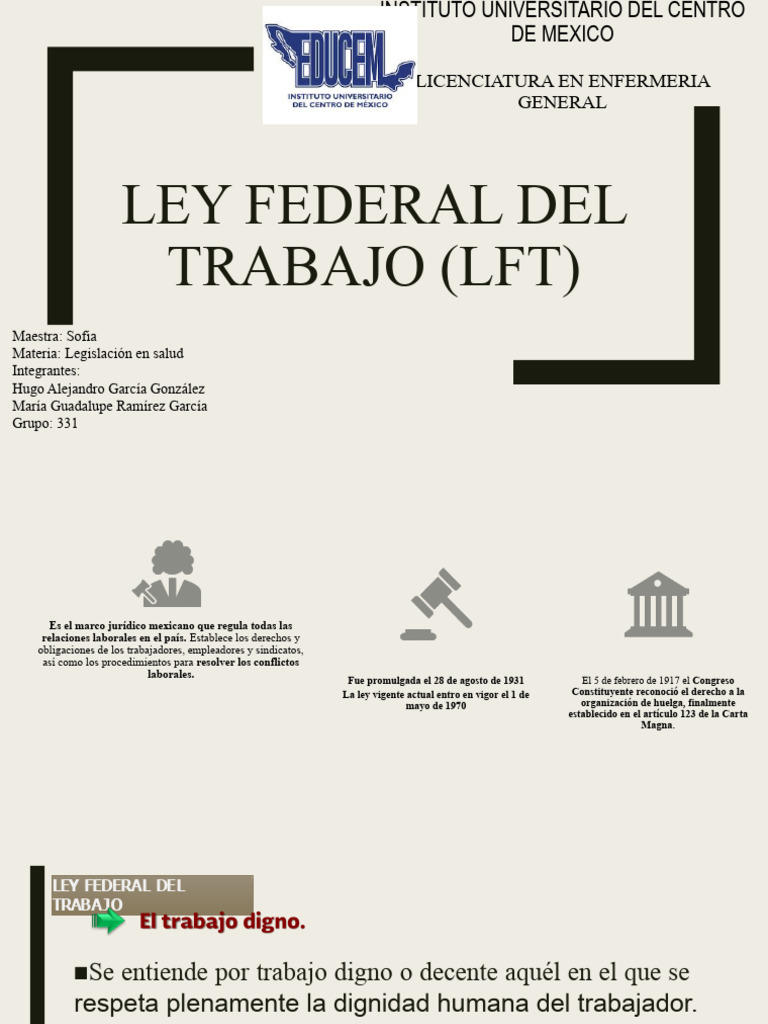 Ley Federal Del Trabajo (LFT) | Descargar gratis PDF | Derecho laboral | Salario