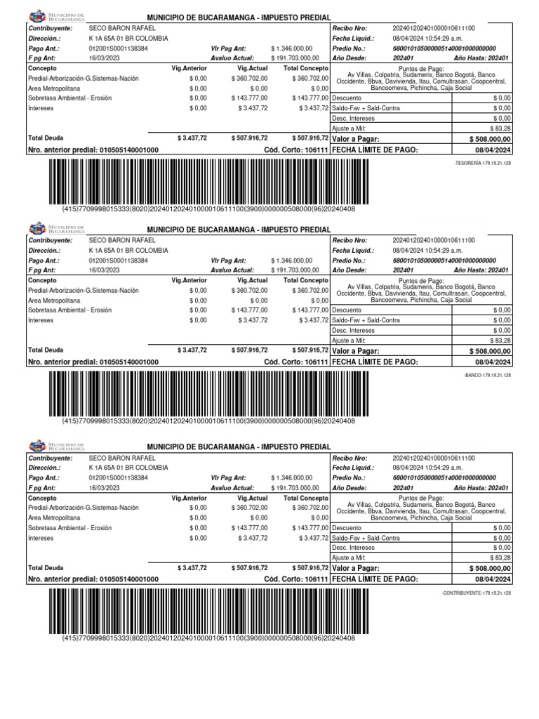 Recibos | Descargar gratis PDF | Bancos