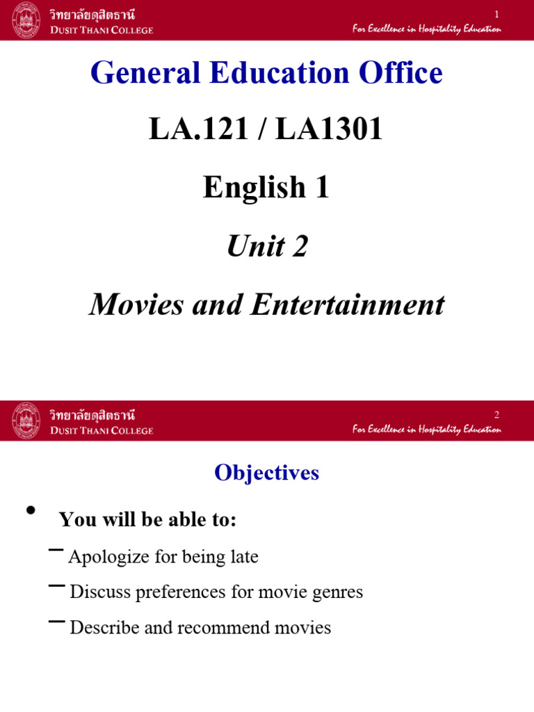 English 1: Movies & Entertainment | PDF | Linguistics