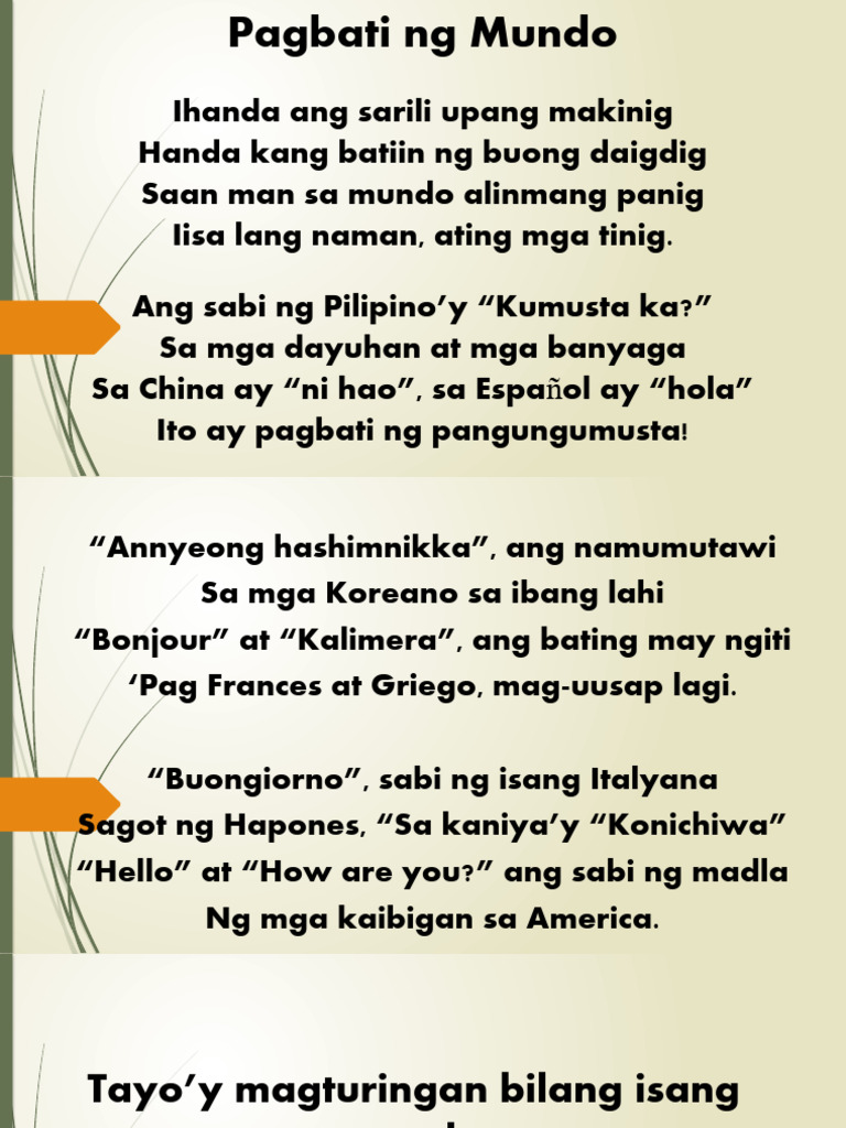 Pagbati NG Mundo | PDF