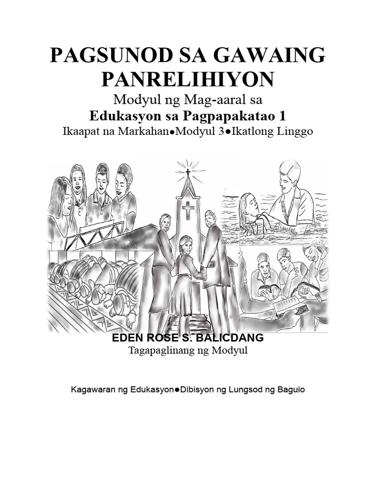 EsP1 Q4 M3 W3 Pagsunod Sa Gawaing Panrelihiyon Eden Rose S. Balicdang | PDF