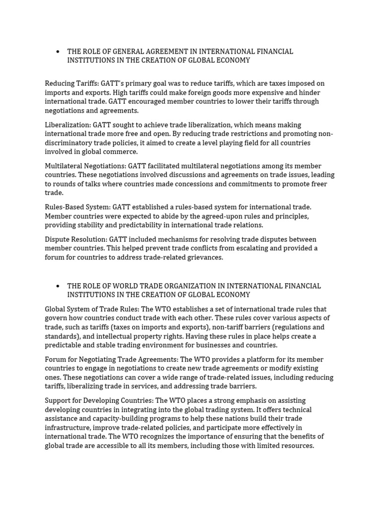 SUMMARY | PDF | World Trade Organization | General Agreement On Tariffs ...