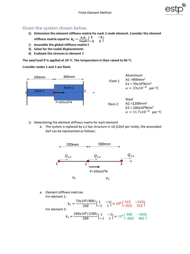 Element Stiffness Matrix in FEM | PDF | Matrix (Mathematics) | Stiffness