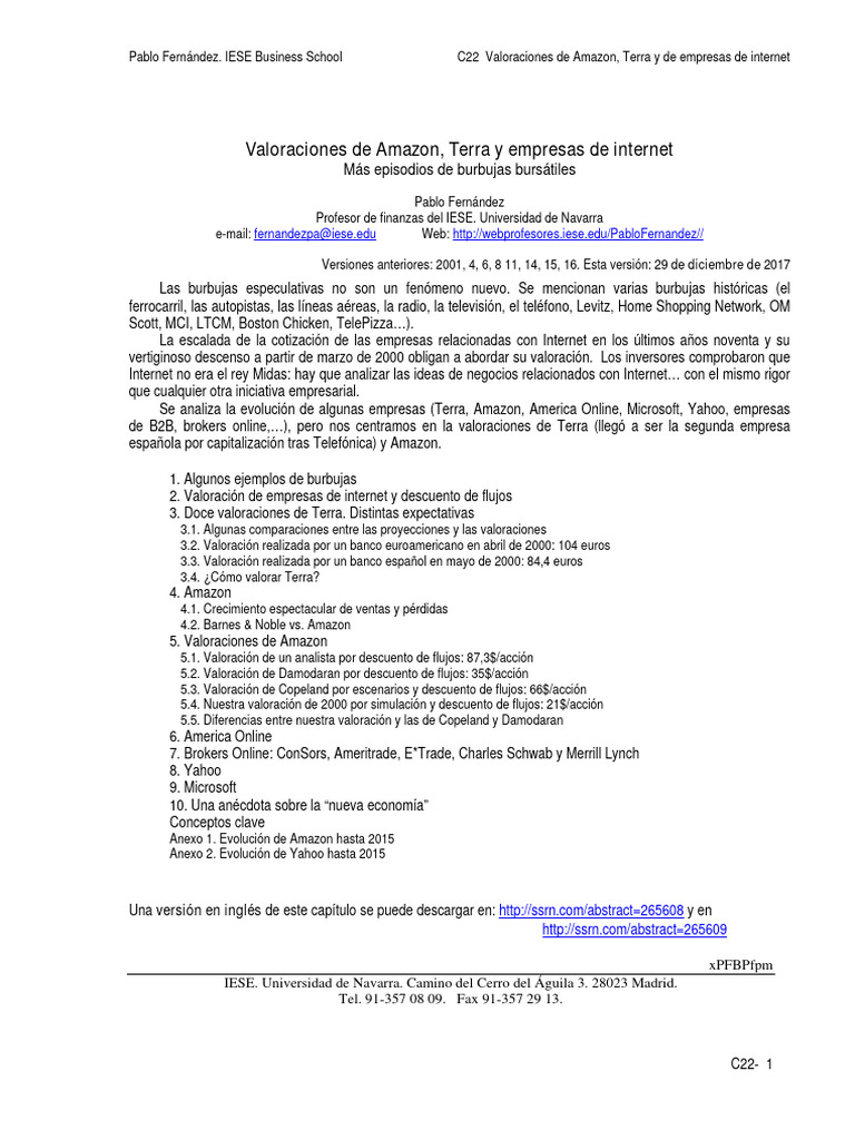 C22 Valoracion de Amazon, Terra y Empresas de Internet | Descargar ...