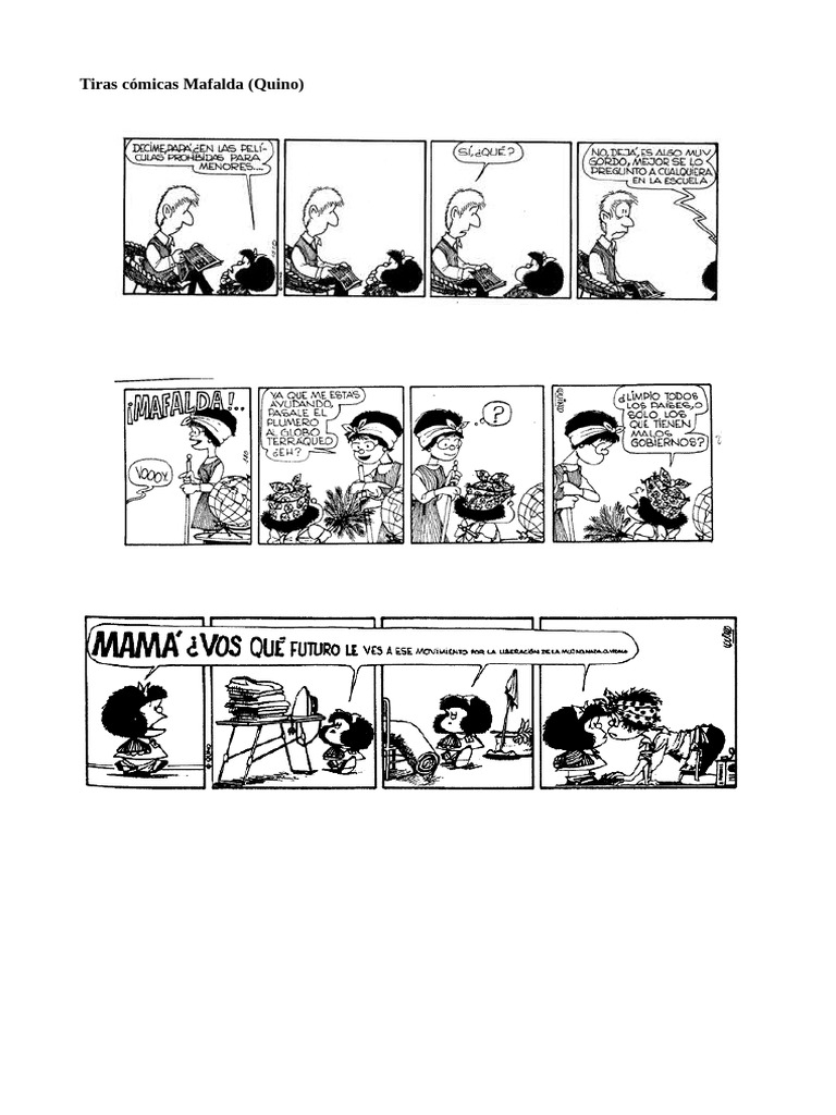 Tres Tiras Comicas Mafalda | PDF