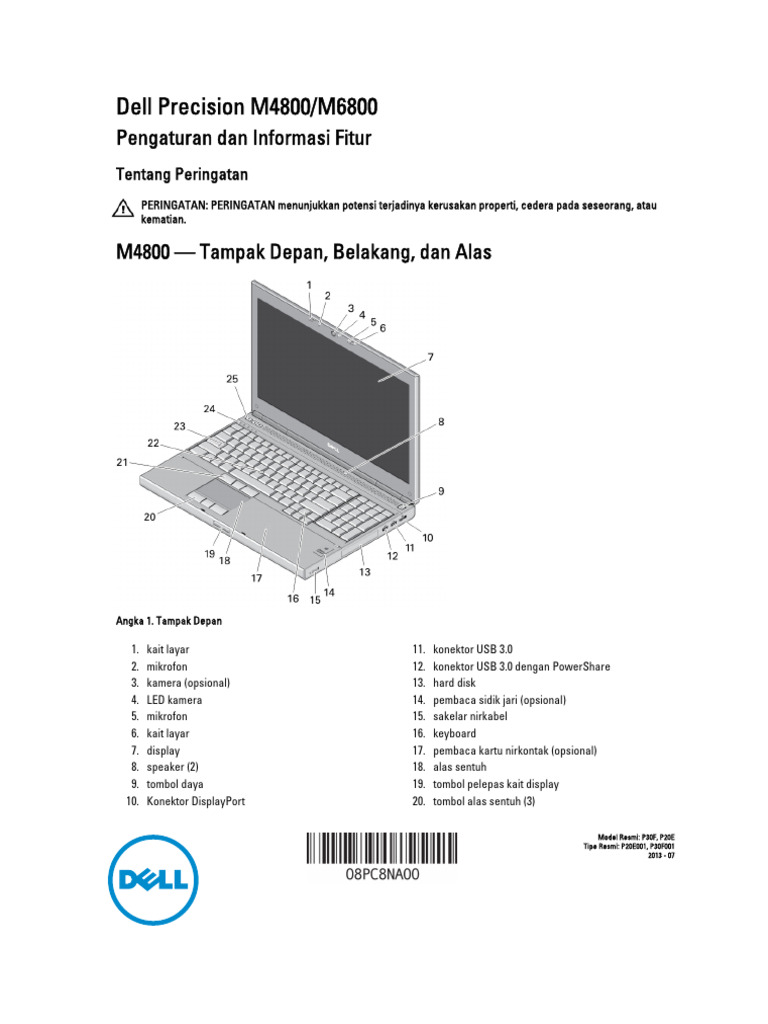 Common - Precision-M6800-Workstation - Setup Guide - In-Id | PDF | Komputer