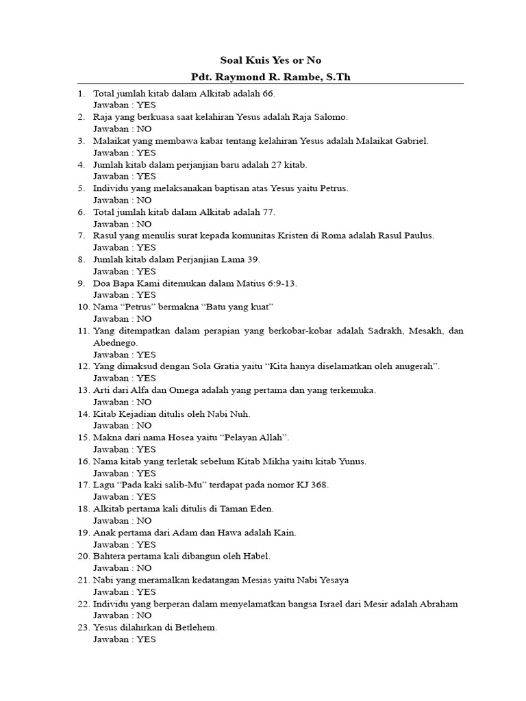 Soal Alkitab | PDF