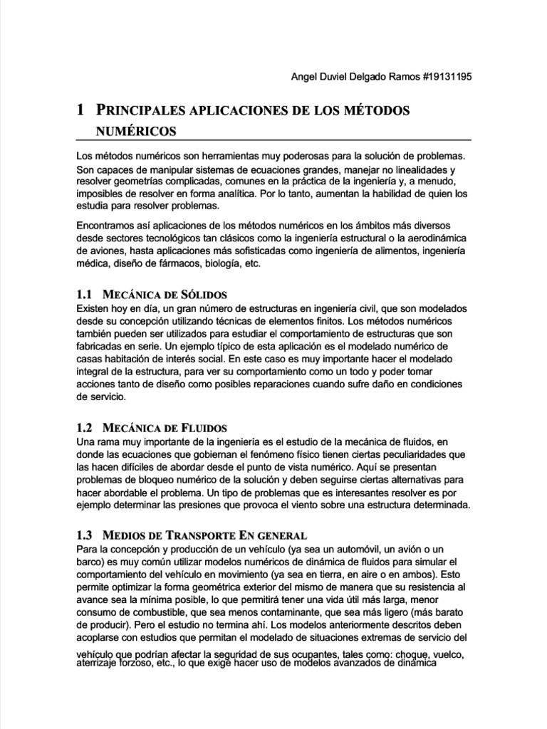 PDF Aplicaciones de Los Metodos Numericos - Compress | PDF | Ciencia y matemáticas
