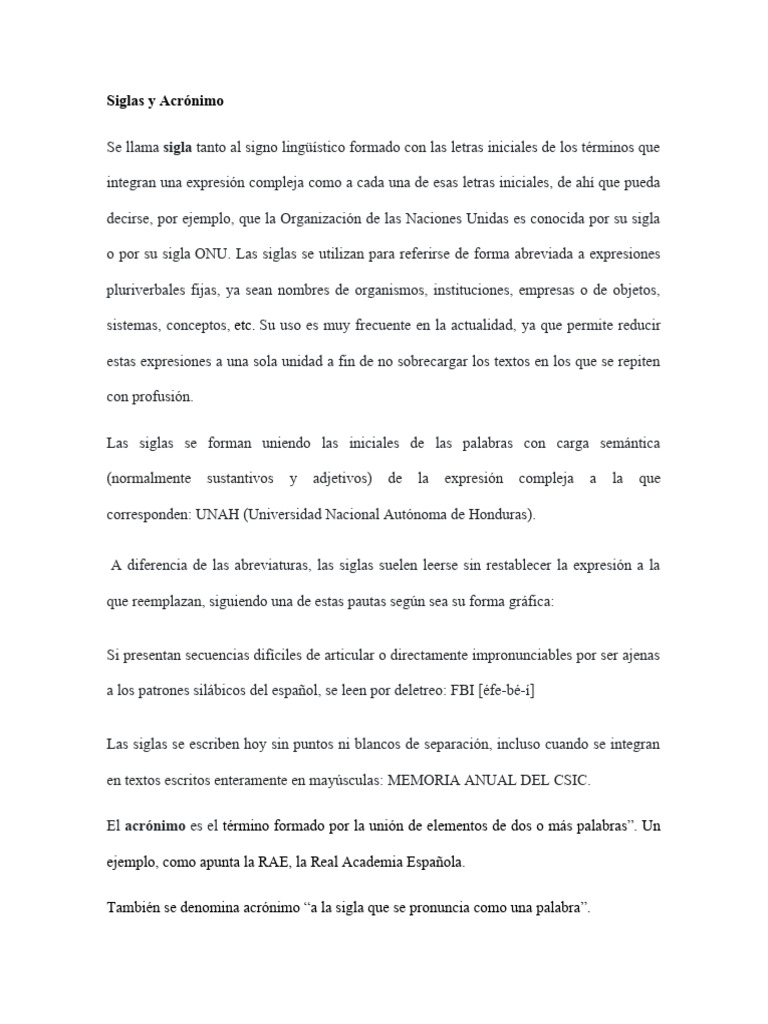 Siglas y Acrónimos: Guía Esencial | PDF | Acrónimo | Lingüística