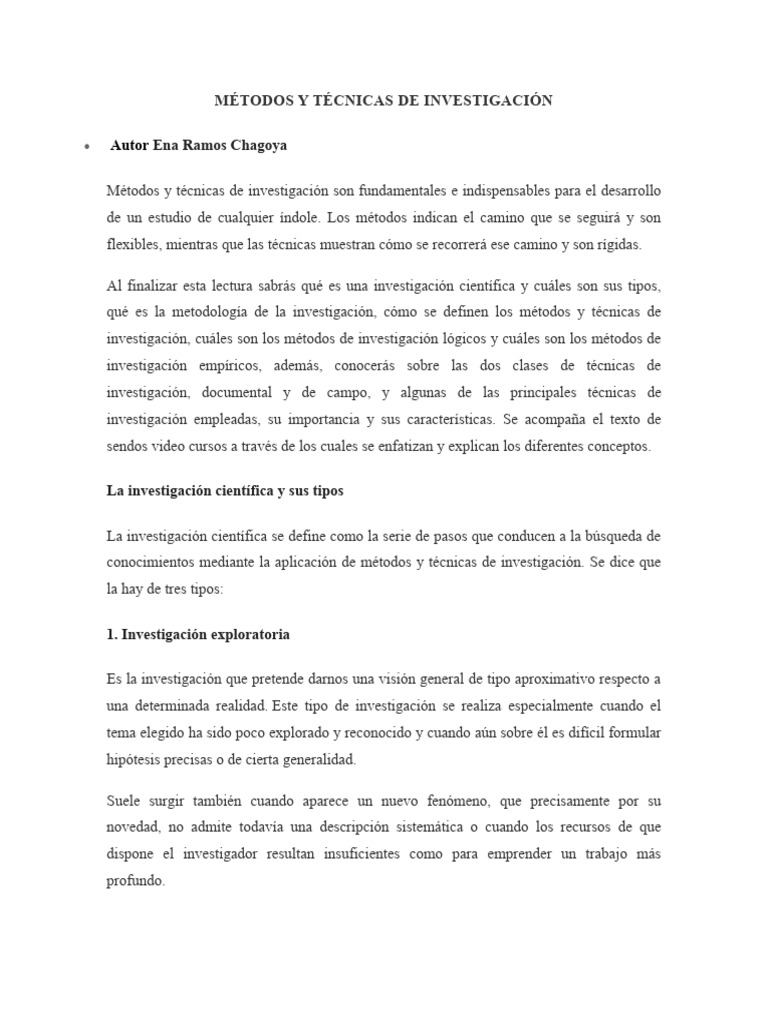 MÉTODOS Y TÉCNICAS DE INVESTIGACIÓN | PDF | Método científico | Razonamiento deductivo