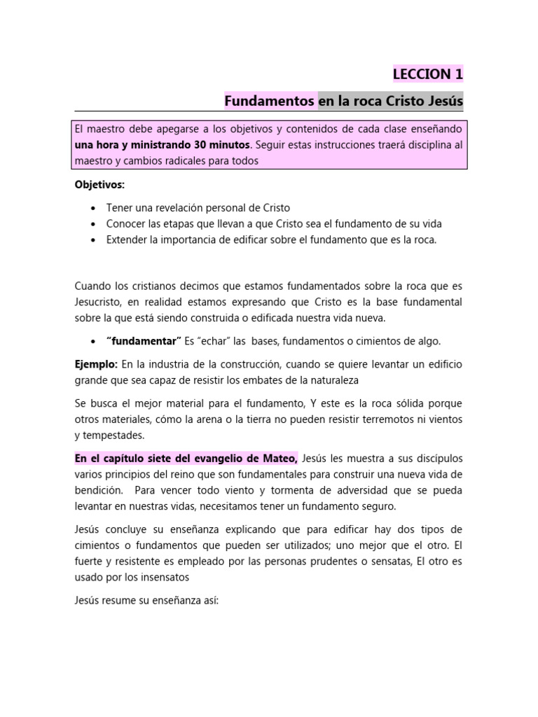 1-Fundamentos en La Roca | PDF | San Pedro | Jesús