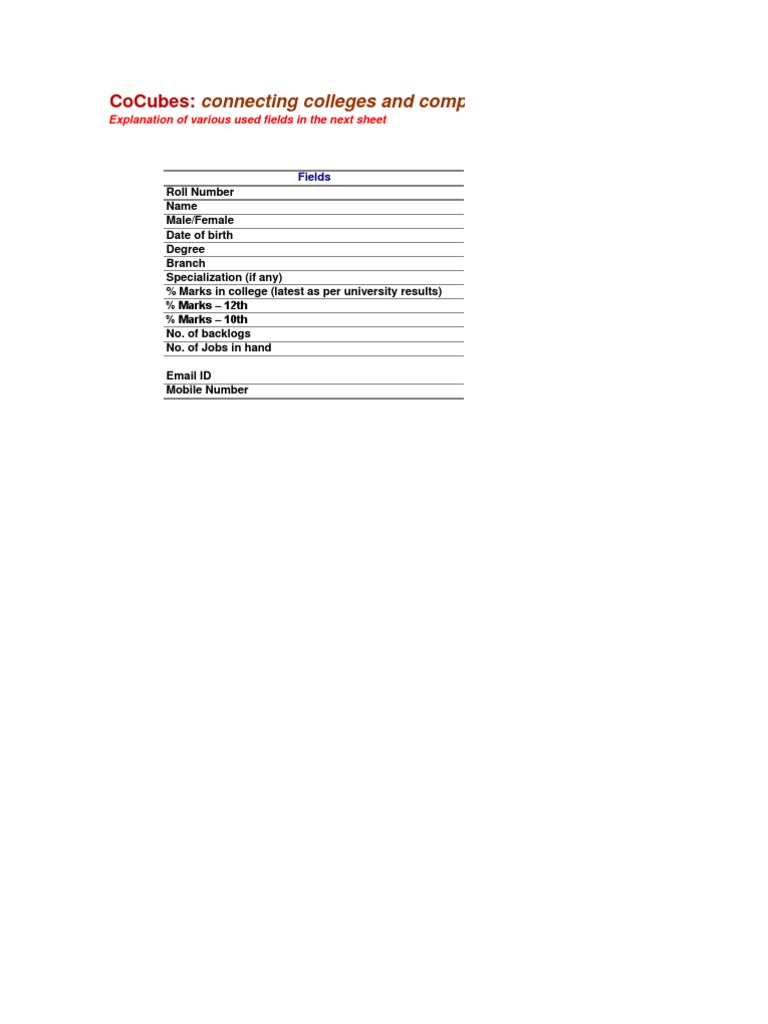 College Student Data Short | PDF | Computing And Information Technology ...