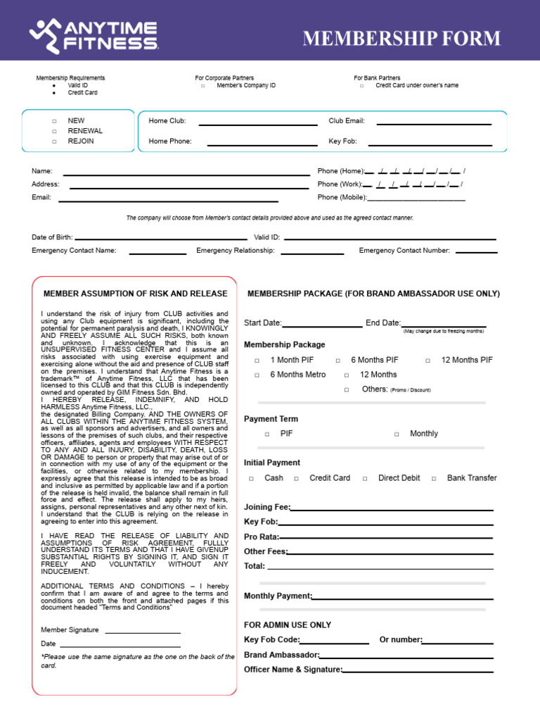 AF MY Membership Form - 2023 | PDF | Payments | Credit Card
