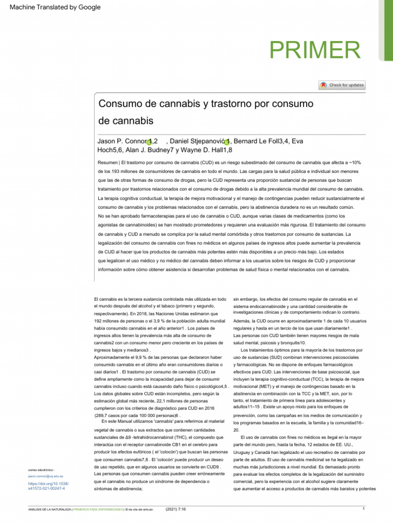 3 Uso De Cannabis Y Trastorno Por Uso De Cannabis Articulo De Revisión