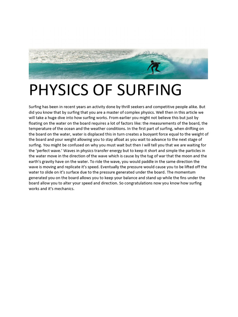Physics of Surfing | PDF