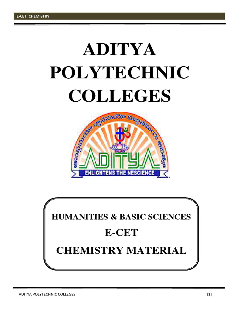 Chemistry Ecet by Adithya | PDF | Atoms | Proton