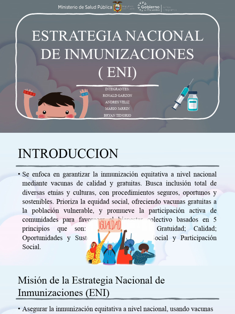 ESTRATEGIA NACIONAL DE INMUNIZACIONES ( ENI) | PDF | Vacunas | Sistema inmune