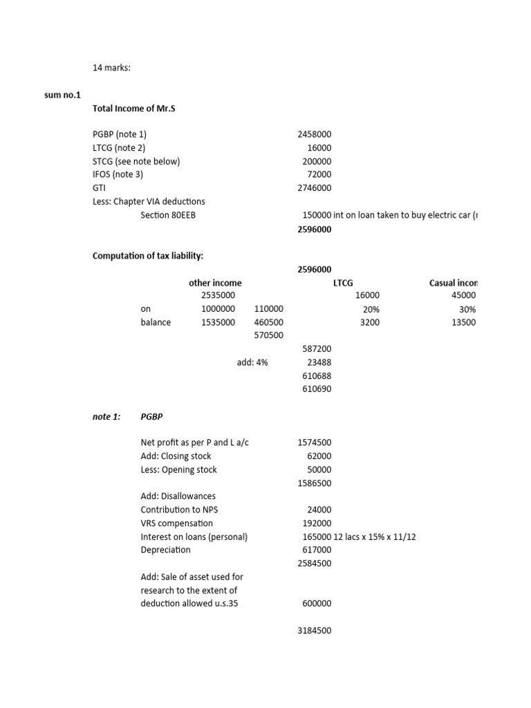 14 marks answers | PDF | Capital Gains Tax | Tax Deduction