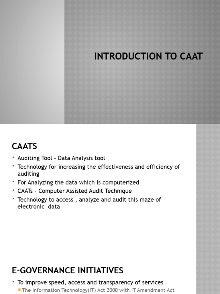 Introduction To CAAT | PDF | Audit | Sampling (Statistics)