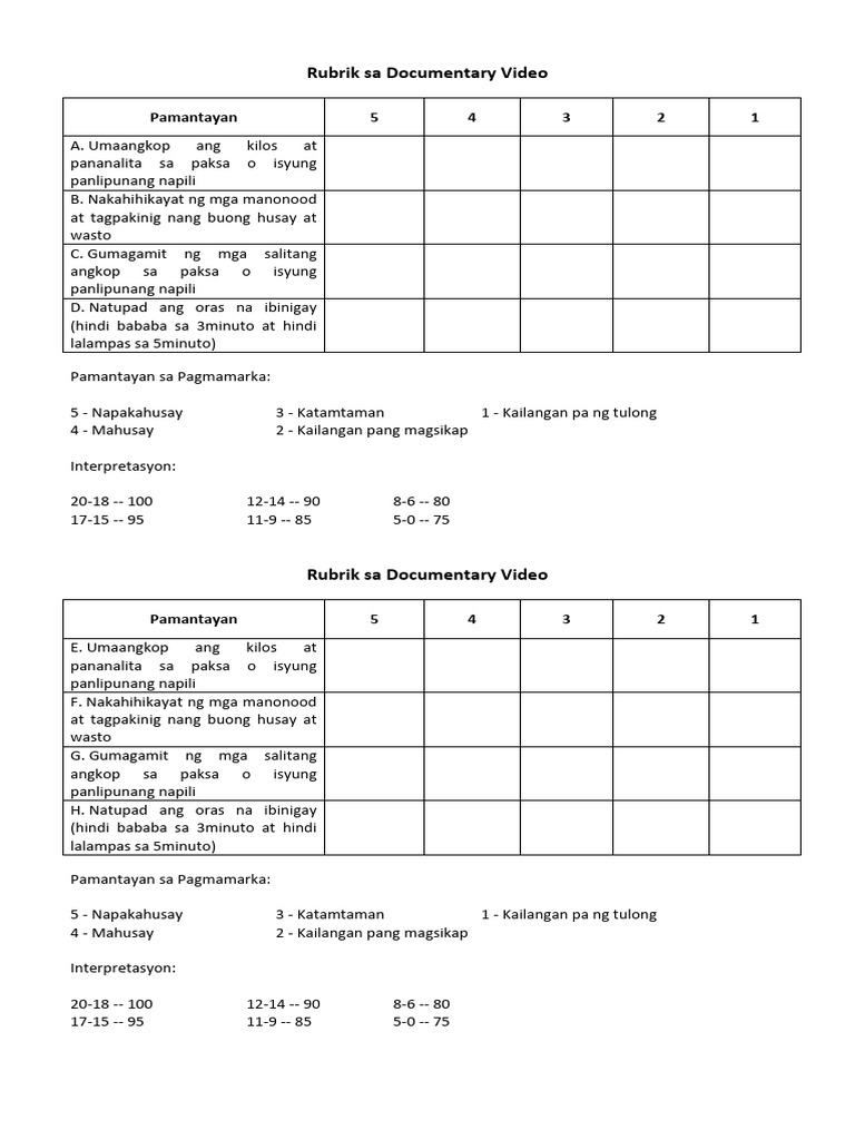Rubrik Sa Documentary Video | PDF