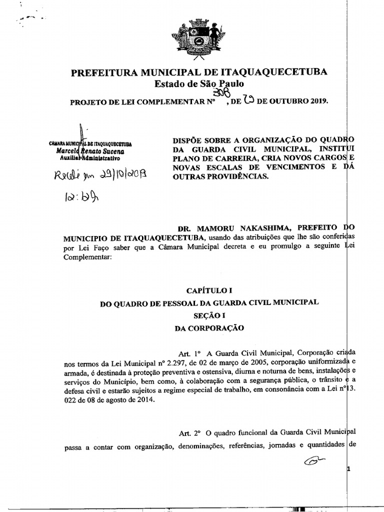 Projeto de Lei Complementar 308 - 2019 - Arquivo 1 | PDF