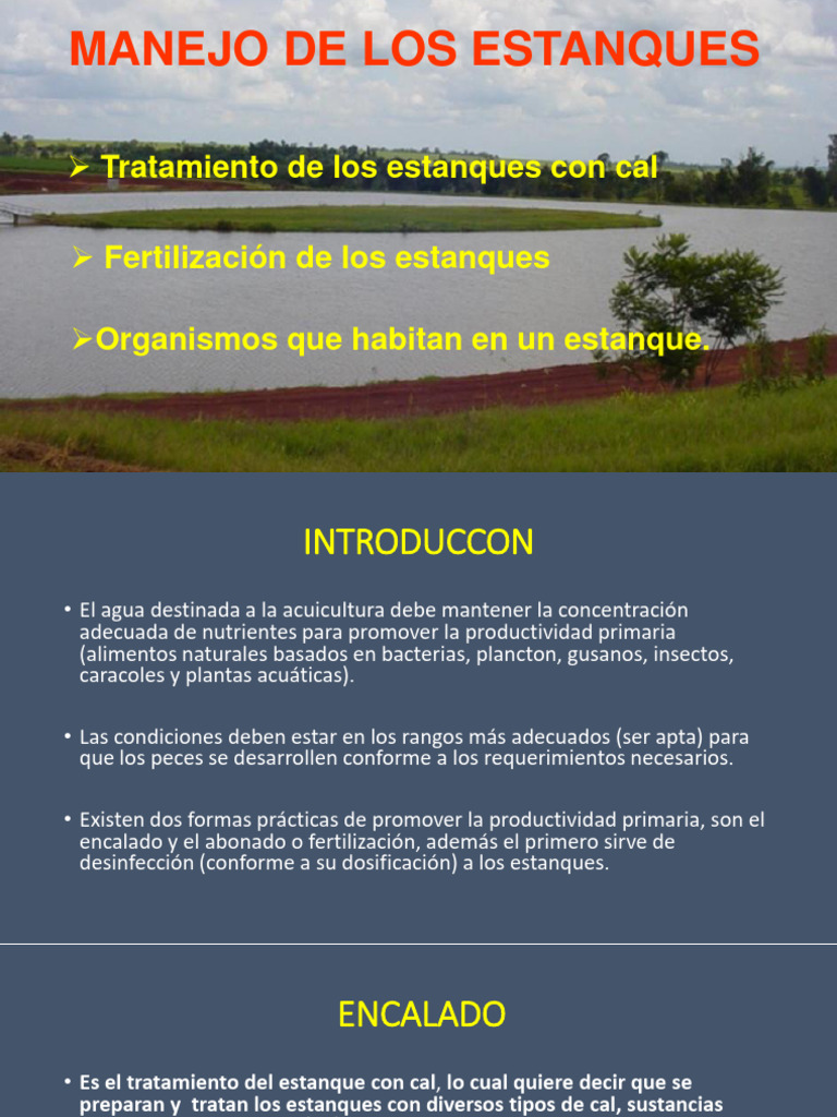 Encalado y Fertilización de Estanques | PDF | Fertilizante | Lima ...