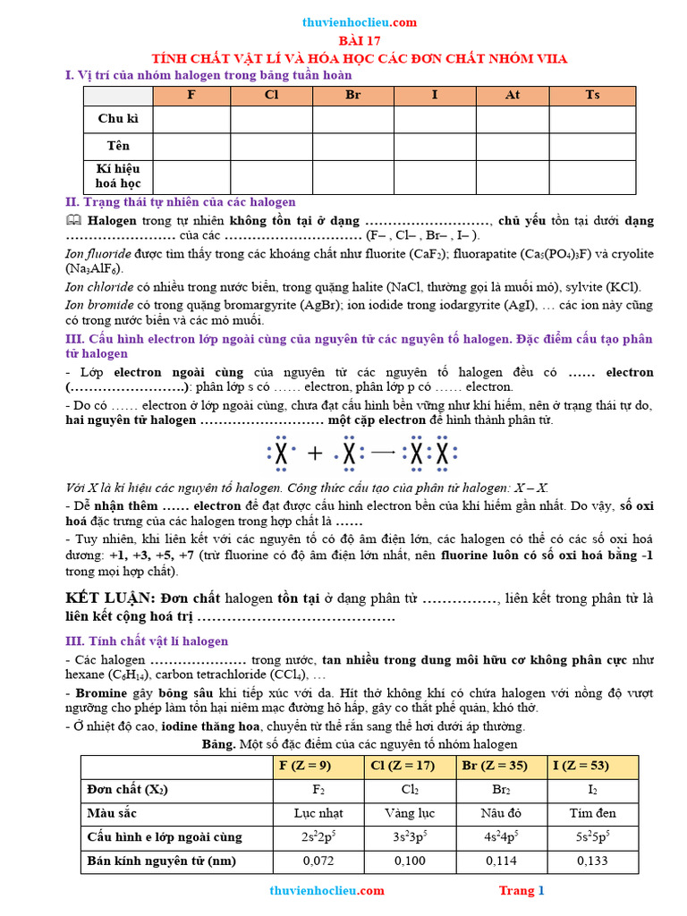 Bai Tap Hoa 10 CTST Bai 17 | PDF
