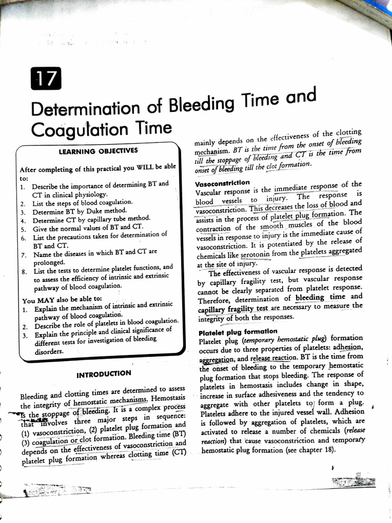 BT CT | PDF | Coagulation | Platelet
