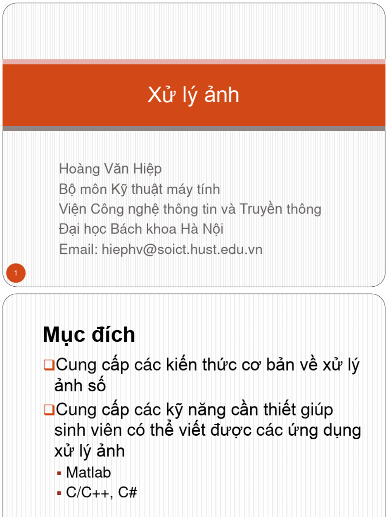 Hiephv - Digital Image Processing - Chapter 1. Gioi Thieu Chung | PDF