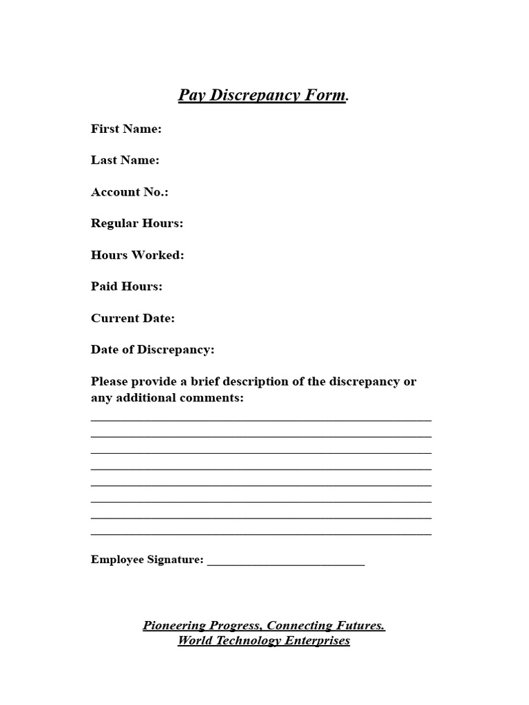 Pay Discrepancy Form | PDF
