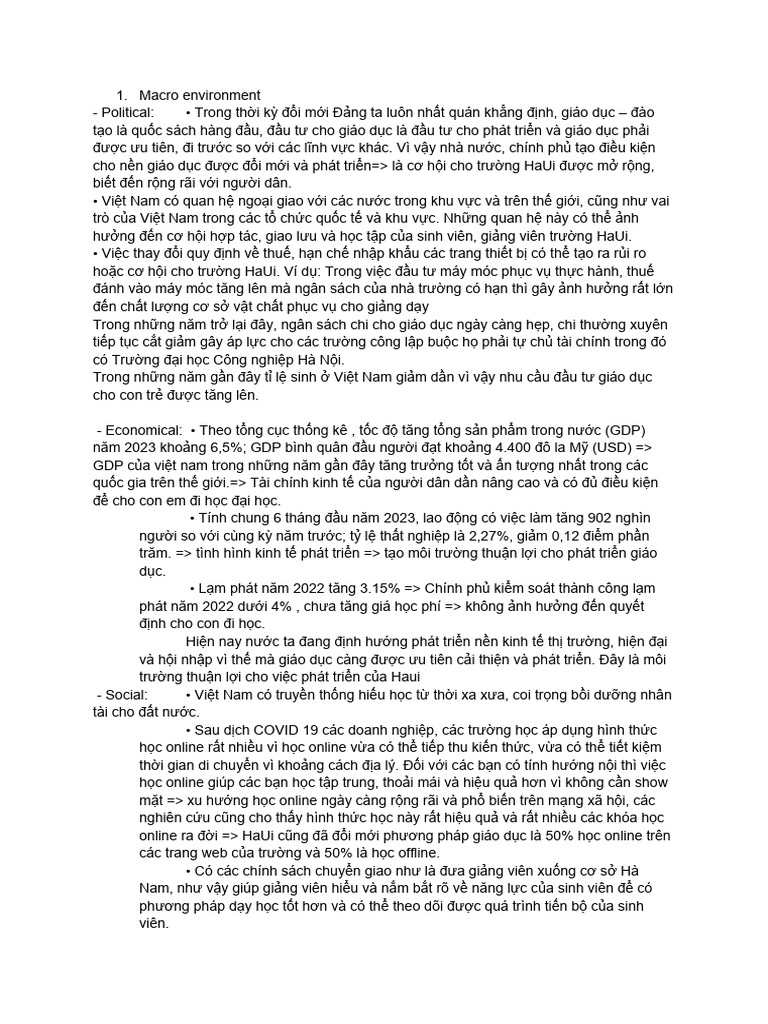 Micro And Macro Environment Nh m 5 PDF