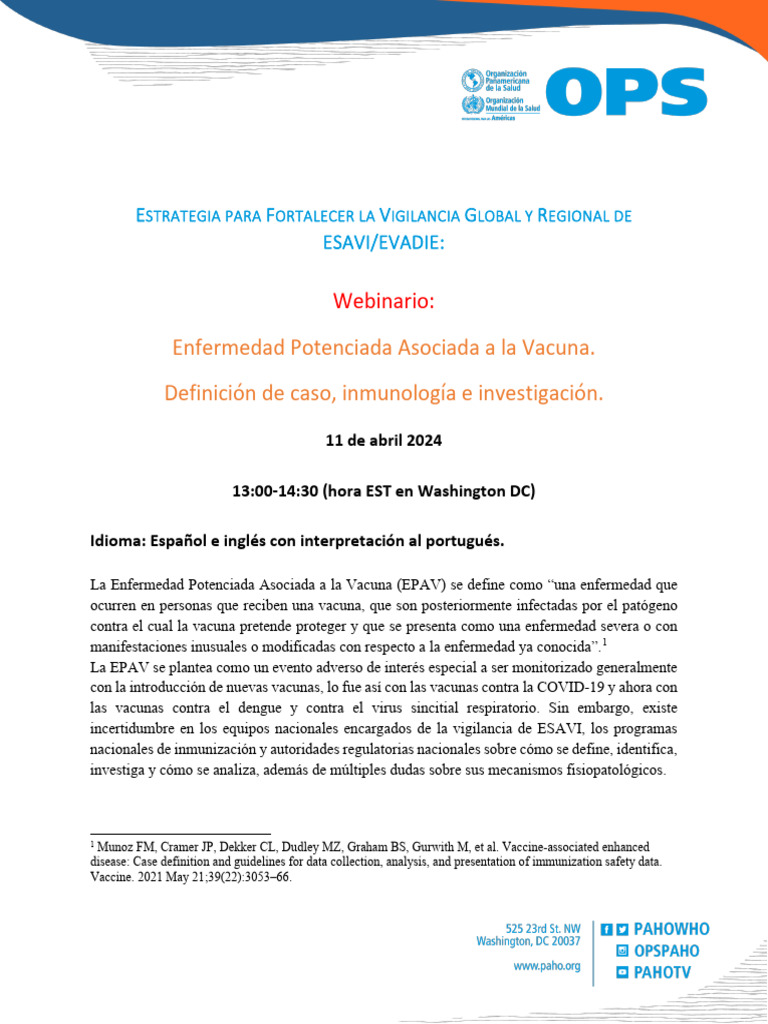 ESP - Agenda Webinar EPAV 11.04.24 12.00 | PDF | Ciencias de la Salud ...