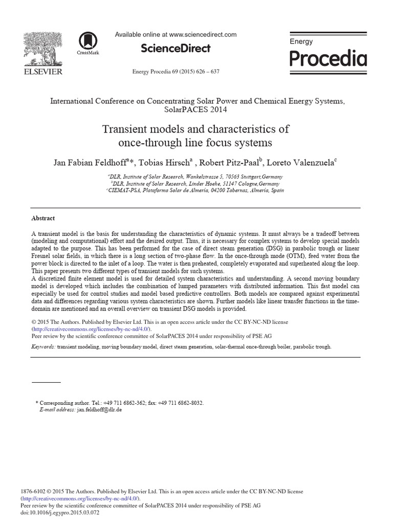 Transient Models and Characteristics of Once Through Line 2015 Energy Proce | PDF | Fluid ...