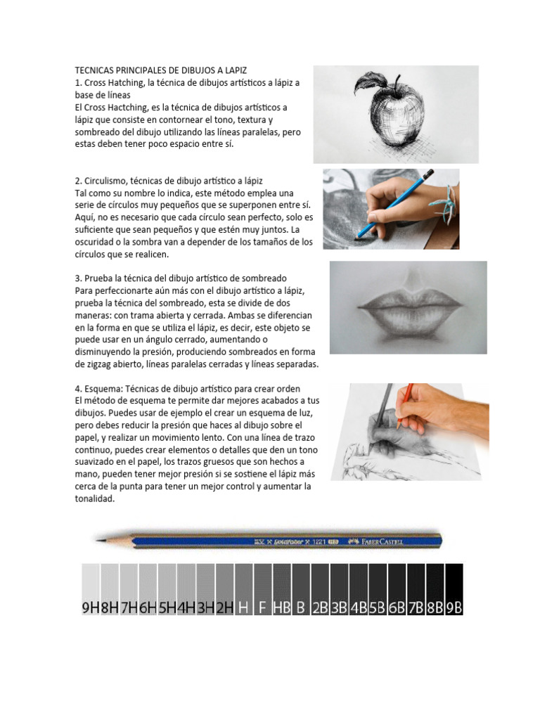 Tecnicas Principales de Dibujos A Lapiz | PDF