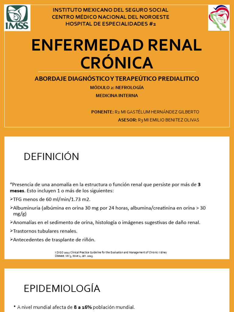 Enfermedad Renal Crónica | PDF | Nefrología | Medicina CLINICA