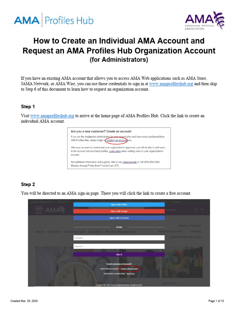 Quick Guide - Get Started With AMA Profiles Hub - For Nonphysician ...