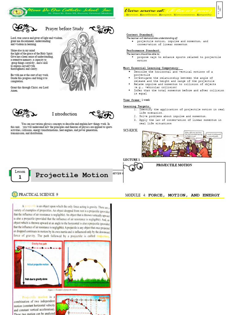 Projectile Motion Module | Download Free PDF | Momentum | Force