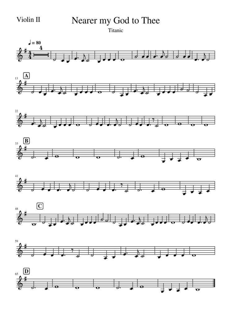 Nearer My God To Thee-Violin II | PDF
