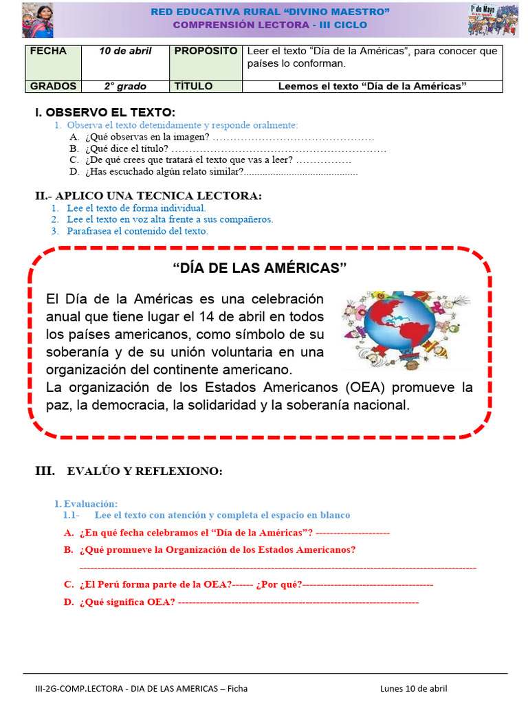 Día de las Américas: Comprensión | PDF