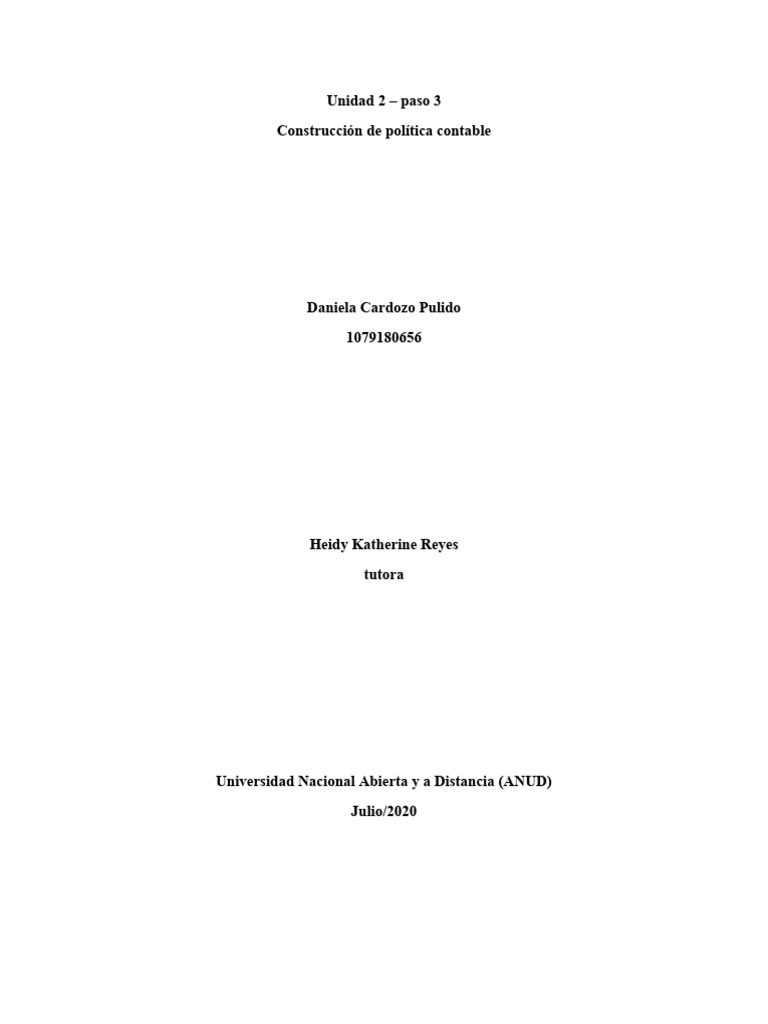 Daniela Cardozo - Paso 3 | PDF | Efectivo | Contabilidad