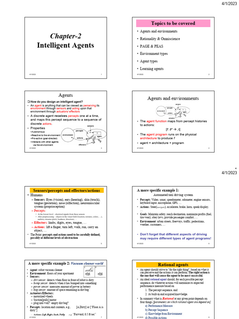 Chapter 2 AI | PDF | Perception | Rationality