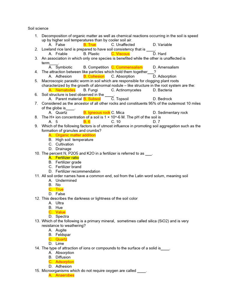 Soil Science 2019 LEA | PDF | Soil | Decomposition