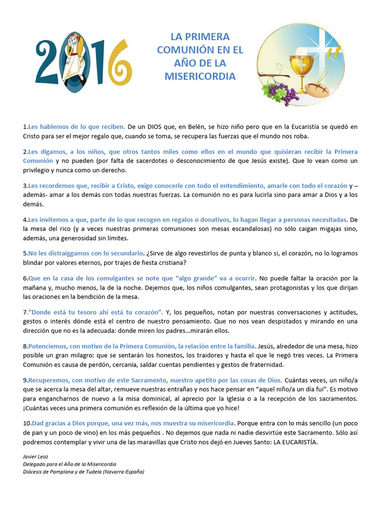 Significado de la Primera Comunión | PDF | eucaristía | Oración