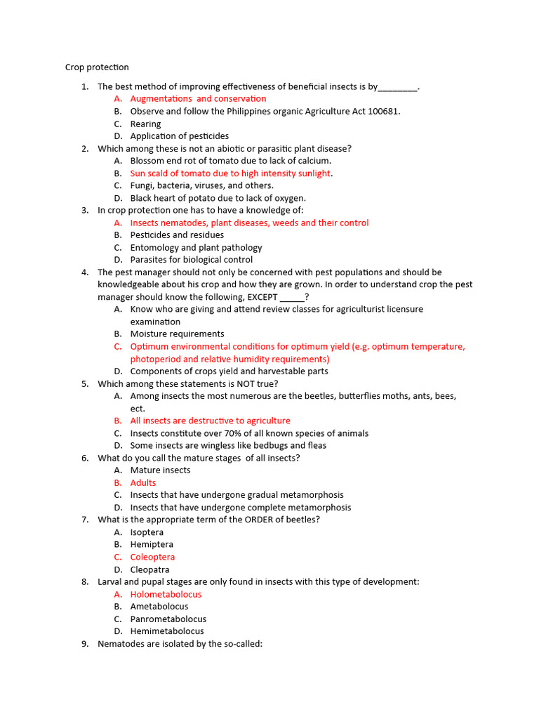 Crop Protection Strategies and Terminologies | PDF | Pest (Organism ...
