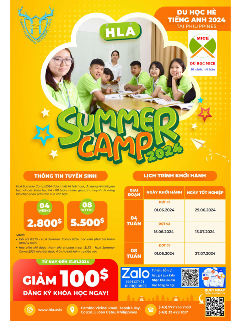 Mice Hla Summer Camp 2024 Leaflet | PDF