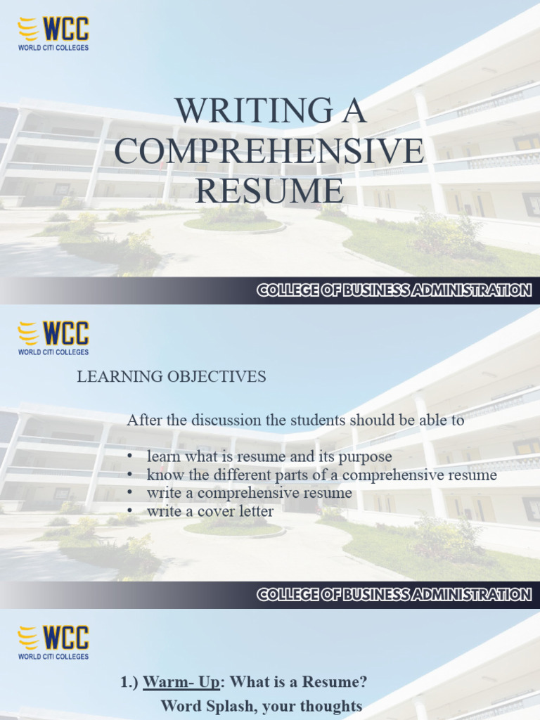 Writing A Comprehensive Resume | PDF | Résumé | Human Communication