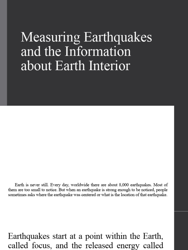 Measuring Earthquakes and The Information About Earth Interior | PDF ...