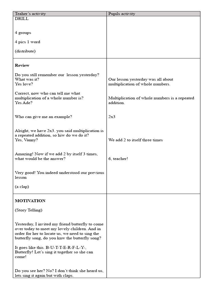 Mathed E1 Primary Grade Level Lesson Plan Detailed | PDF | Symmetry | Shape