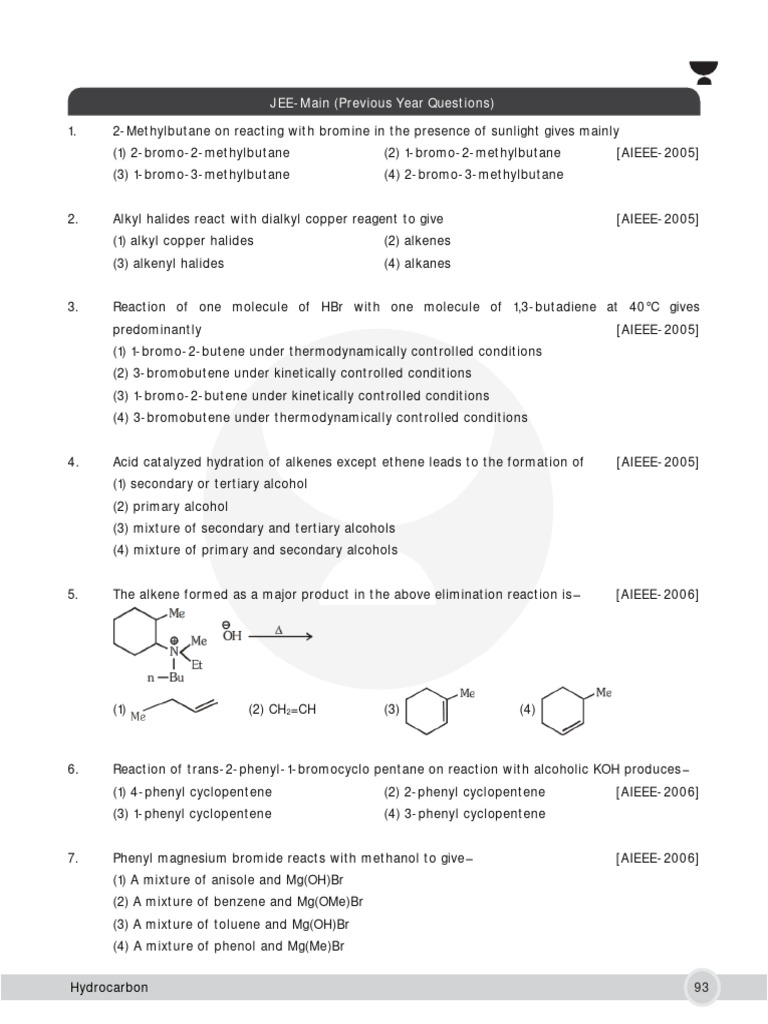 Class 12 Book 6 Organic Chemistry Hydrocarbon | PDF | Alkene | Chemical ...